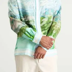 Casablanca Classic Long Sleeve Patterned Silk Shirt