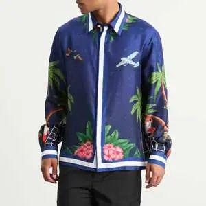 Casablanca Classic Long Sleeve Patterned Silk Shirt