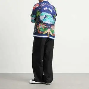 Casablanca Classic Long Sleeve Patterned Silk Shirt