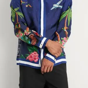 Casablanca Classic Long Sleeve Patterned Silk Shirt