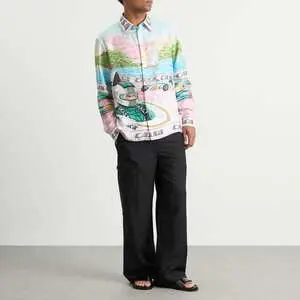 Casablanca Classic Long Sleeve Patterned Silk Shirt