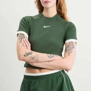 Nike Ribbed Cropped Top With Contrast Hems