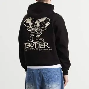 BUTTER GOODS Terrain Hoodie With Graphic Print - Black