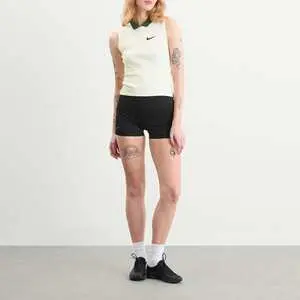 Nike Ribbed Fitted Tank Top With Zip Closure - Sail/fir