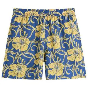 Drole De Monsieur Hibiscus Beach Shorts - Navy
