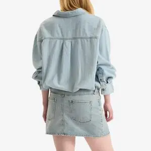 Good American Denim Shirt Dress With Vintage Wash