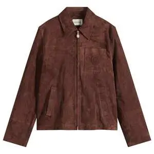 Drole De Monsieur D Mirror Zipped Leather Jacket - Brown