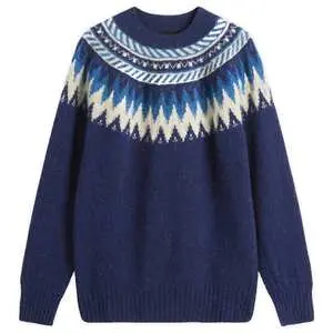 HOWLIN BY MORRISON Howlin' Morrison Fair Isle Crewneck Jumper - Magic Blue