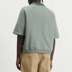 BOUND Snow Wash Jersey Half Zip Polo - Light Blue