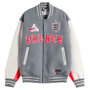 Nike X Palace England Varsity Jacket - Grey