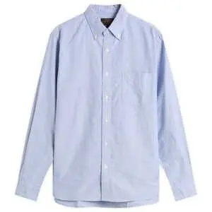 BEAMS Button Down Oxford Shirt - Blue