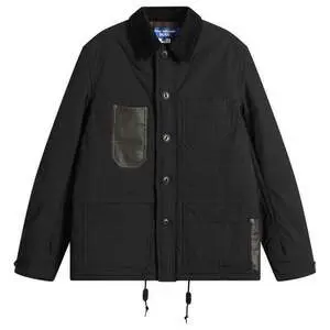 Junya Watanabe Oxford Leather Jacket In | Size: | Leather/eva | End Clothing - Black Red