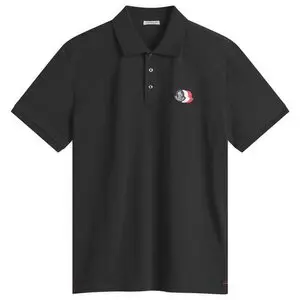 Moncler Tripe Crest Polo Shirt - Black
