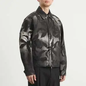 Dries Van Noten Spray Flower Print Cotton Jacket