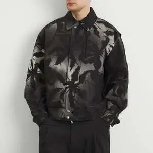 Dries Van Noten Spray Flower Print Cotton Jacket