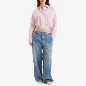 Good American Poplin Bubble Shirt