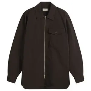 Dries Van Noten Overdyed Double Weave Cotton Shirt Jacket - Brown