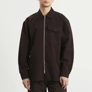 Dries Van Noten Overdyed Double Weave Cotton Shirt Jacket - Brown