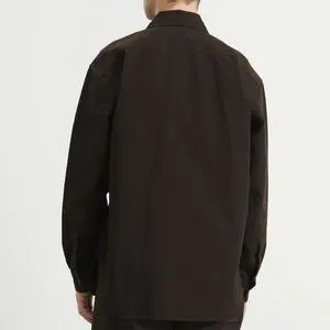 Dries Van Noten Overdyed Double Weave Cotton Shirt Jacket - Brown