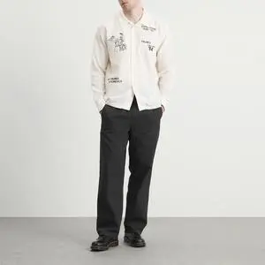 PALMES Lucien Herringbone Trousers - Black