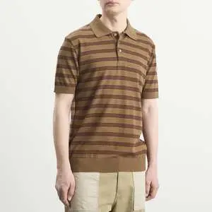 Moncler Stripe Short Sleeve Knitted Polo
