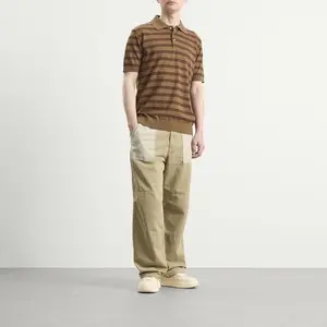 Moncler Stripe Short Sleeve Knitted Polo