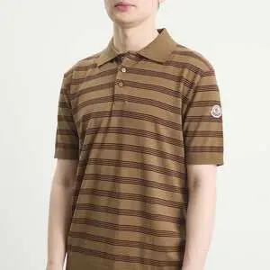 Moncler Stripe Short Sleeve Knitted Polo