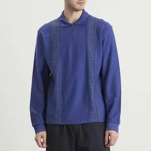 PALMES Lace Long Sleeve Zip Polo
