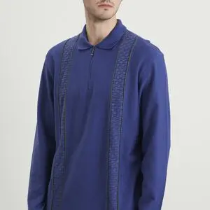 PALMES Lace Long Sleeve Zip Polo