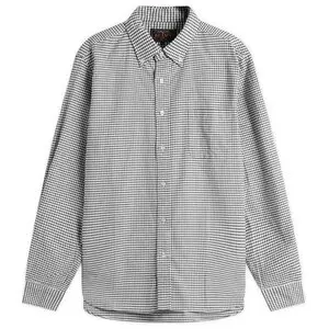 BEAMS Button Down Gingham Oxford Shirt - Black
