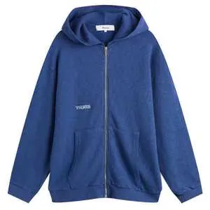 PALMES Waffle Zip Hooded Sweatshirt - Blue
