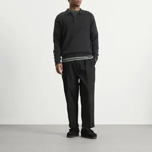 BEAMS 2 Pleat Chino - Black