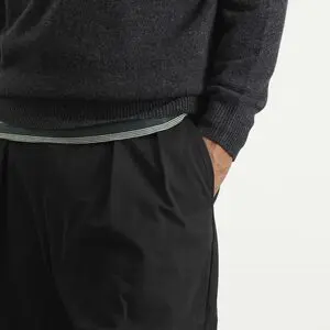 BEAMS 2 Pleat Chino - Black