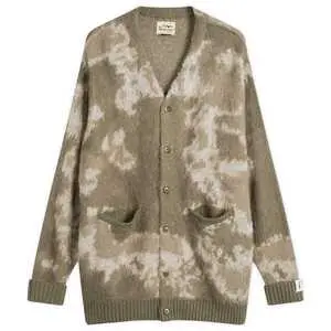 MANASTASH Blurry Jacquard V-neck Cardigan - Grey