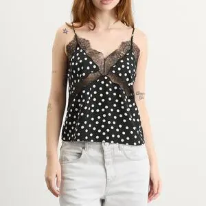 ANINE BING Amelie Dot Camisole - White/black