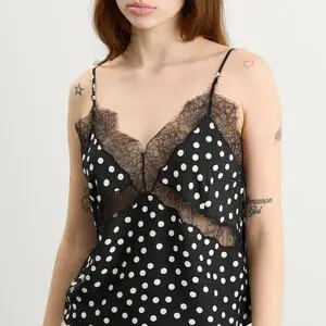 ANINE BING Amelie Dot Camisole - White/black