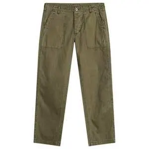 DUBBLEWARE Herringbone Fatigue Pants - Olive