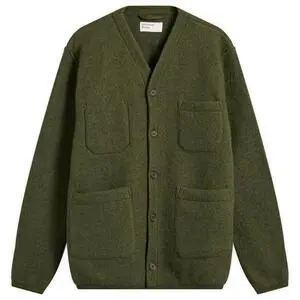 Universal Works Wool Fleece Cardigan Presented End - Olive