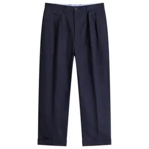 BEAMS 2 Pleat Chino - Navy