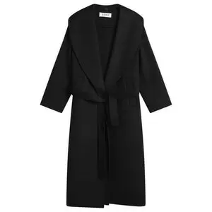 RÓHE Signature Double-faced Scarf Coat With Belt - Black