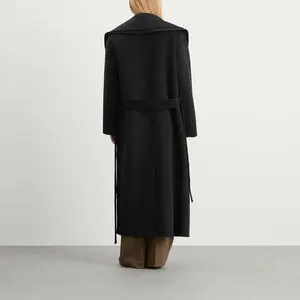 RÓHE Double-faced Scarf Coat With Belt - Black