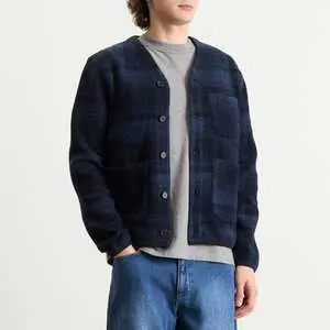 Universal Works Moh Check Fleece Cardigan