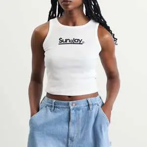 SUNDAYFRUITMARKET Ribbed Logo Tank Top