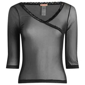 FRUITY BOOTY Mesh 3/4 Sleeve Top - Black