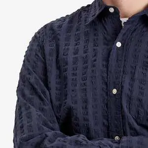 FORET Map Seersucker Overshirt