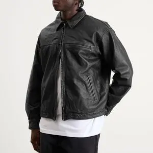 FRIZMWORKS Destroyed Cowhide Leather Jacket