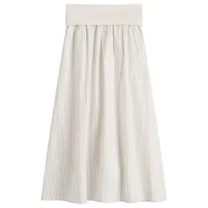 SAMSØE SAMSØE Sathea Pleated Midi Skirt - Bone Stripe