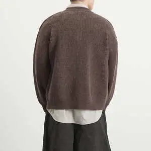 FRIZMWORKS Heavy Wool Round Cardigan - Choco Brown