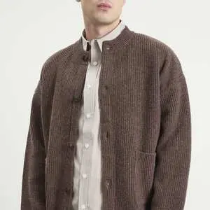 FRIZMWORKS Heavy Wool Round Cardigan - Choco Brown