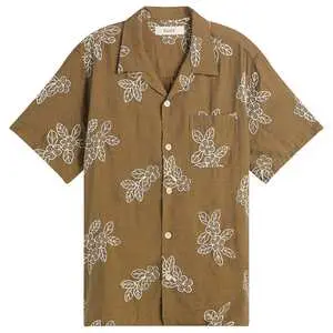 FORET Leo Embroidery Vacation Shirt - Army